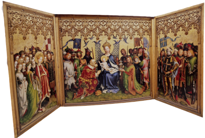 Klappbare Triptychonkarte "Lochner - Altar der Stadtpatrone" | Kölner Domshop